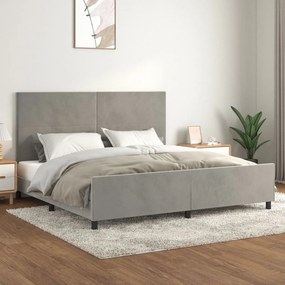 Rám postele bez matrace světle šedý 200 x 200 cm samet 3125653