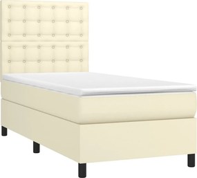 Box spring postel s matrací krémová 80 x 200 cm umělá kůže 3142811