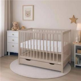 Dětská postýlka se šuplíkem New Baby BASIC kašmírová