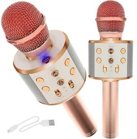 Karaoke mikrofon s reproduktorem - růžovo-zlatý Izoxis 22190 75844