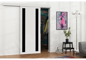 Posuvné dveře Mereno VI 100, Barva: bílá + grafit + černý lacobel