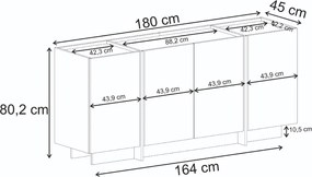 Designová komoda Radegund 180 cm travertin