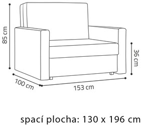 Pohovka VIVA III SMART | 153 cm | rozkládací + úložný prostor | VÝBĚR TKANIN