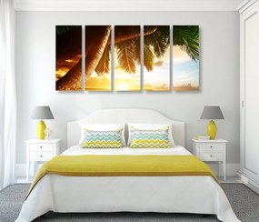 5-dílný obraz východ slunce na karibské pláži Varianta: 200x100