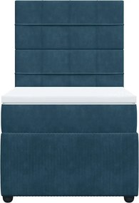 Box spring postel s matrací modrá 80 x 200 cm samet 3294494