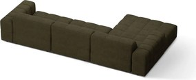 Khaki žinylková rohová pohovka (levý roh/s lenoškou) Chicago – Cosmopolitan Design