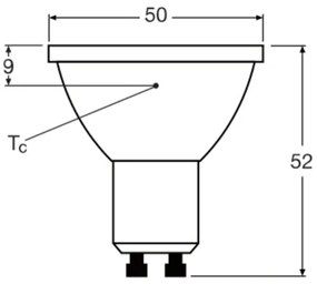 LED žárovka GU10 PAR16 LEDVANCE PARATHOM 7W (50W) teplá bílá (2700K) stmívatelná, reflektor 120°