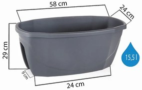 ALFIstyle Květináč na zábradlí šířka 58cm, zelený