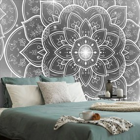 Tapeta černobílá orientální Mandala