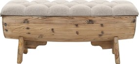 vidaXL Úložná lavice z masivního dřeva a tkaniny 103 x 51 x 44 cm [245767]