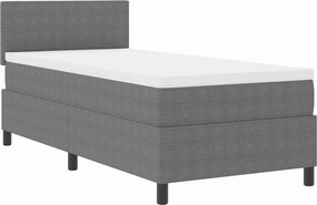 Postel s boxspringem s čelo Světle šedá a bílá 100 x 200 cm 3337499