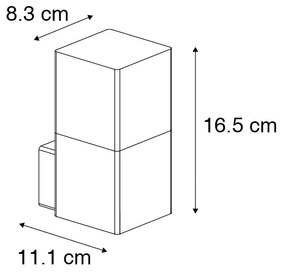 Moderní venkovní nástěnné svítidlo černé IP44 s kouřovým sklem - Dánsko