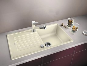 Blanco Zia 5 S, silgranitový dřez 860x500x190 mm, 1-komorový, bílá jemná, BLA-527204