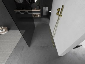 Mexen Kioto, sprchová zástěna Walk-In 120 x 200 cm, 8mm šedé sklo, zlatý matný profil, 800-120-002-55-40