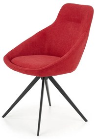 Židle K431 černý kov / látka červený