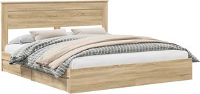 Postel s úložným prostorem se zásuvkou Sonoma dub 180 x 200 cm 3409894