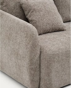 Taupe žinylková rozkládací rohová pohovka (pravý roh/s lenoškou) Laira – Kave Home