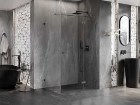 Mexen Lunar T, výklopný sprchový kout pravý 120 x 90 cm, 8mm čiré sklo, profil grafit broušený, 834T-120-090-66-00-P