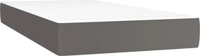 Box spring postel s matrací šedá 90x200 cm umělá kůže 3141105