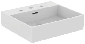 Ideal Standard Extra - Umyvadlo na desku 50x45 cm, s přepadem, 3 otvory pro baterii, bílá T388501