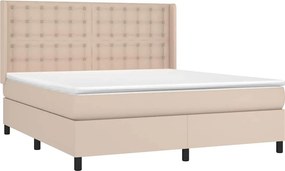 Box spring postel s matrací cappuccino 160x200 cm umělá kůže 3132512