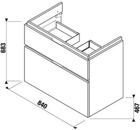 Jika Cubito Pure Skříňka umyvadlová 85 cm bílá H40J4264025001