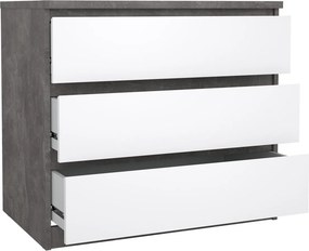FALCO Komoda Simplicity 235 beton/bílý lesk