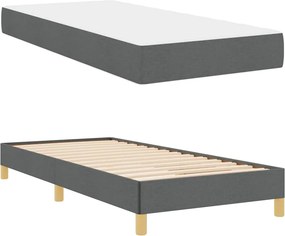 Postel s boxspringem s matrací Tmavě šedá 100 x 200 cm textil 3398543