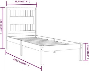 Rám postele masivní borovice 90 x 200 cm 3103918