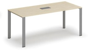 Stůl INFINITY 1800 x 900 x 750, bříza + stolní zásuvka TYP III, stříbrná
