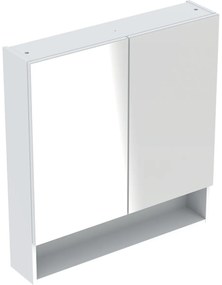 Geberit Selnova Square - Zrcadlová skříňka 850x588x175 mm, 2 dvířka, lesklá bílá 501.264.00.1