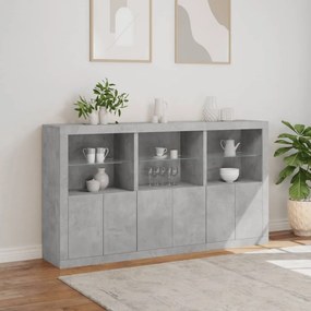 Příborník s LED osvětlením betonově šedý 181,5 x 37 x 100 cm 3209152