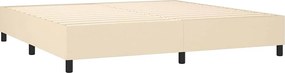 Box spring postel s matrací a LED krémová 200x200 cm textil 3135146