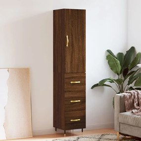 vidaXL Skříň highboard 34,5 x 34 x 180 cm kompozitní dřevo [3198835] Barva: hnědý dub