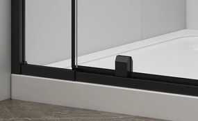Polysan Polysan, EASY BLACK otočné sprchové dveře 760-900mm, sklo Brick, EL1638B