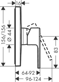 Hansgrohe Vernis Shape, sprchová baterie pod omítku, chromová, 71668000