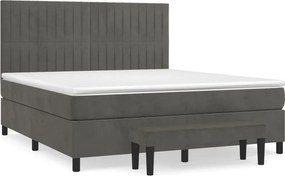 Box spring postel s matrací tmavě šedá 160x200 cm samet 3137972