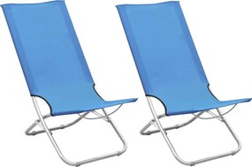 vidaXL Skládací plážové židle 2 ks textil [310381] Barva: Modrá