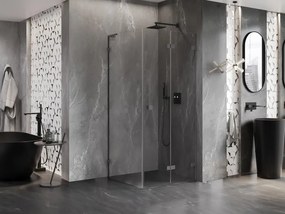 Mexen Lunar-F L, skládací sprchový kout pravý 70 x 70 cm, 8mm čiré sklo, grafitový profil, 836L-070-070-95-00-P