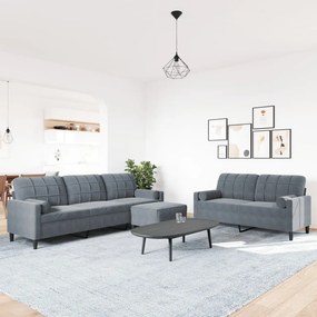 3dílná sedací souprava s poduškami a podhlavníky tmavě šedá 3278502