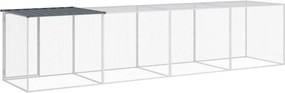 Klec pro kuřata se střechou antracitová 403 x 98 x 90 cm ocel 3189040