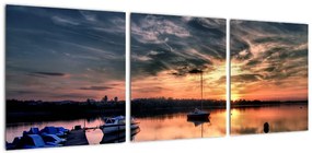 Západ slunce v přístavu - obraz na stěnu
