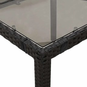 7dílný zahradní bistro set s poduškami černý polyratan 3276992