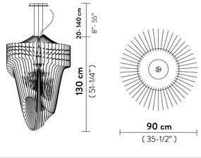 Slamp Závěsné svítidlo ARIA XL, ø90cm Barva: Zlatá