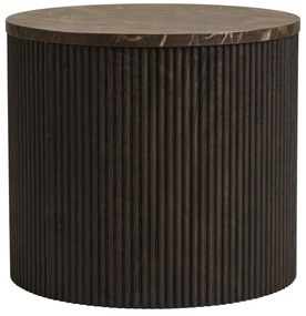 House Nordic Odkládací stolek ROTA hnědý mramor ø45 cm