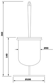 Aqualine SIMPLE LINE WC štětka na postavení, chrom GA1304