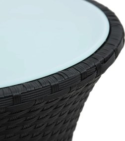 vidaXL Zahradní odkládací stolek tvar bubnu polyratan [48150] Barva: Černá