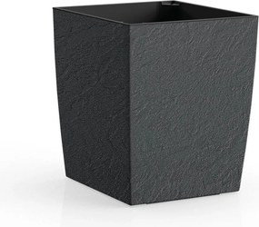Plastkon Květináč Eliot Stone antracitový 28,4 x 28,4 x 34,1 cm