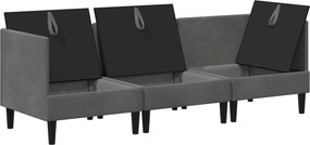 Sada nábytku do obývacího pokoje 3 ks Tmavě šedá Samet 3413733