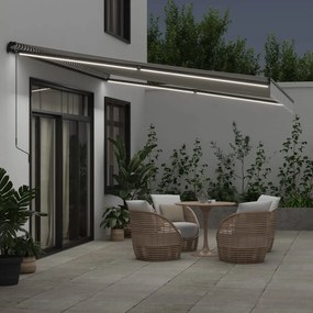 Ručně zatahovací markýza s LED antracitová a bílá 450 x 350 cm 3215813